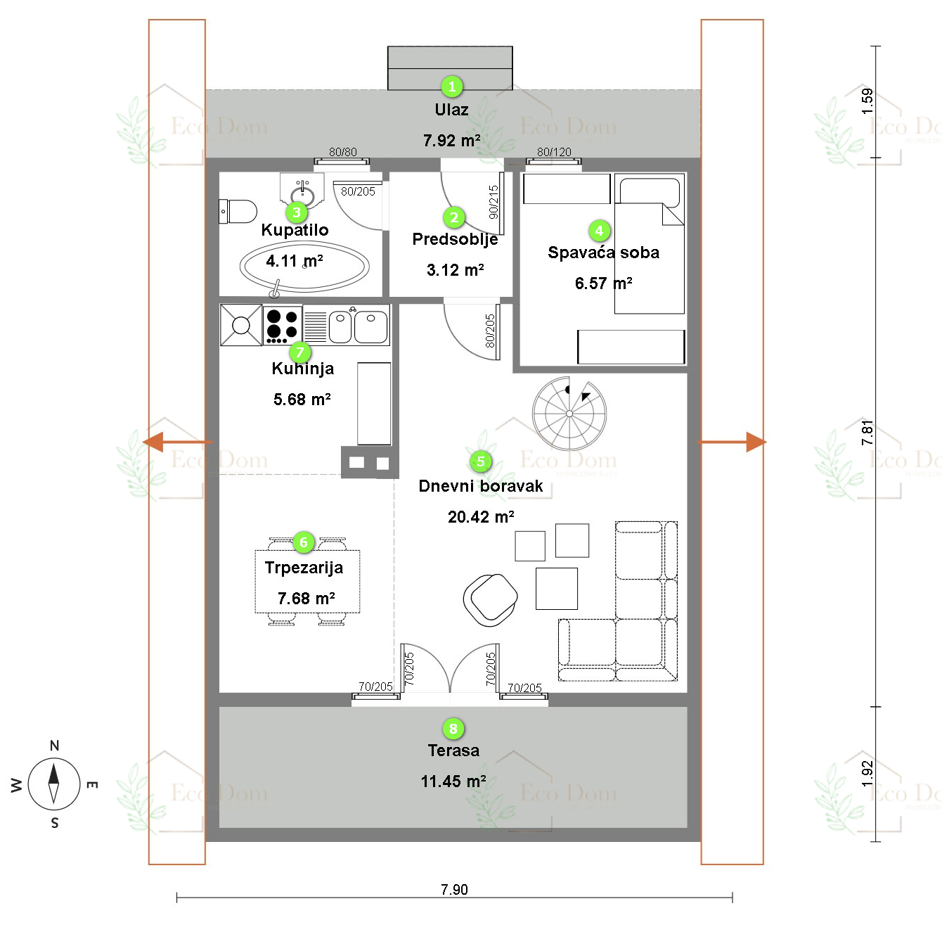 Montažna kuća Eco 64 – Ecodom