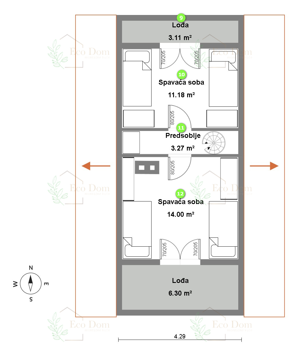Montažna kuća Eco 64 – Ecodom